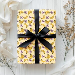 Banana Flower Wrapping Paper Roll, Funny Birthday Gift Wrap Paper for ...