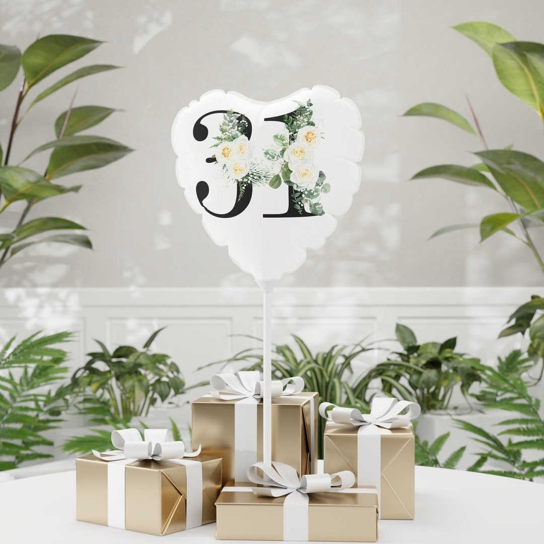 Birthday Personalised Monogram Balloon, Floral Custom Balloon, Round ...
