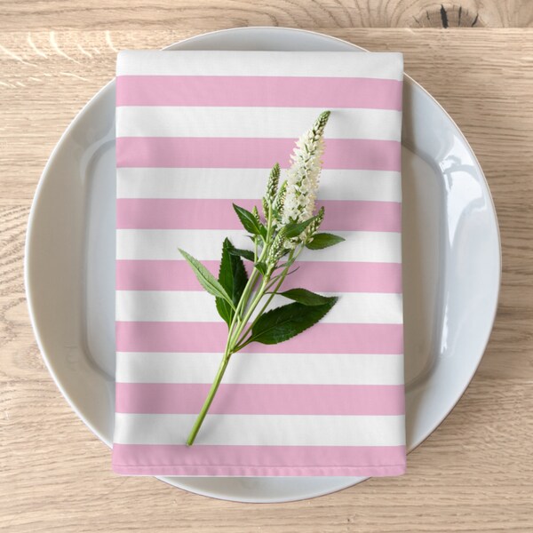 Baby Pink Striped Napkins - Etsy