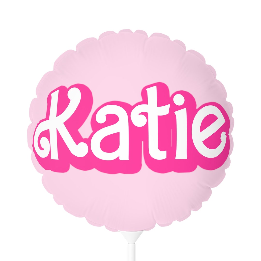 Pink Custom Name Balloon, Personalised Round and Heart-shaped Party ...