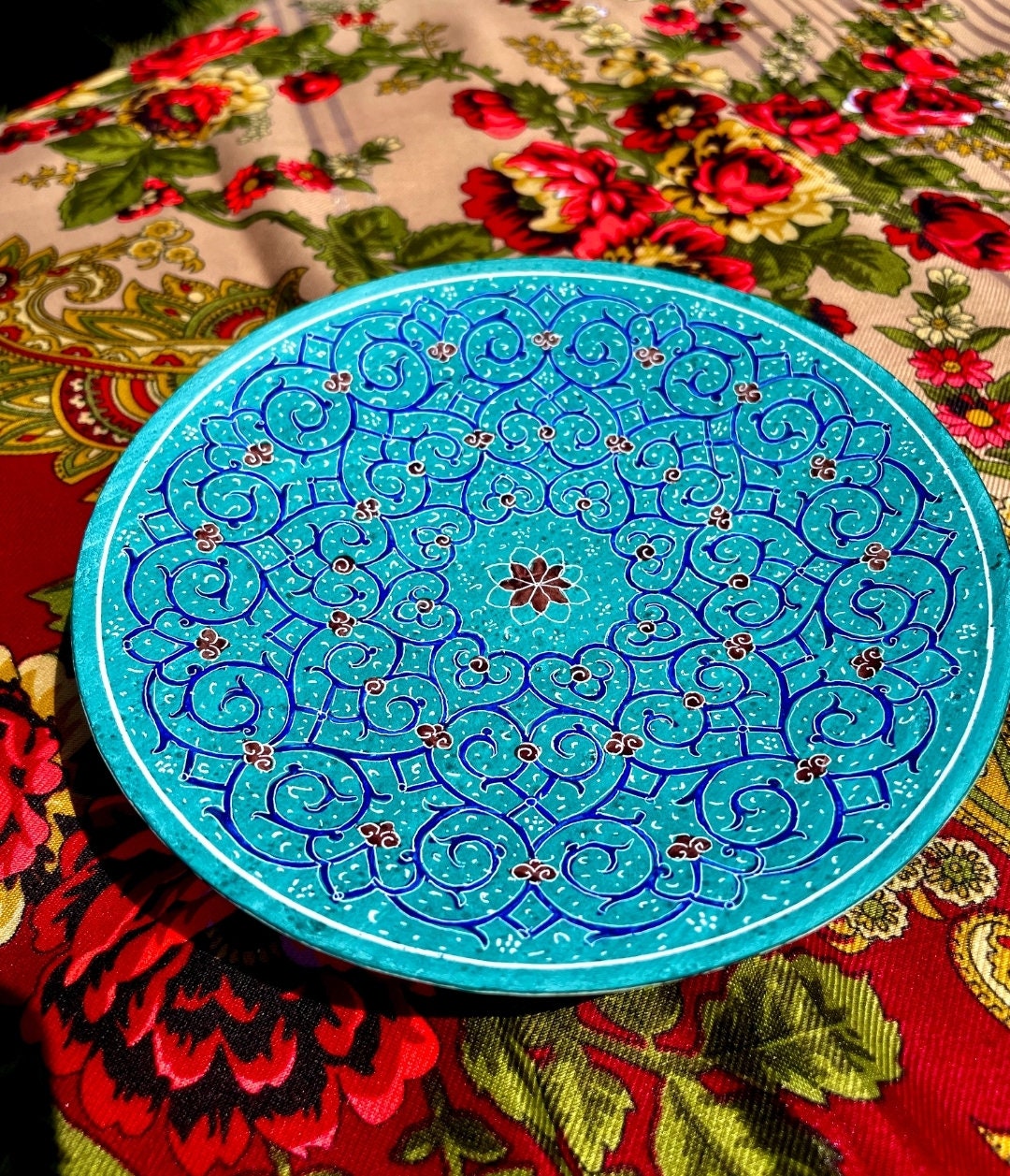 Hand-painted Persian Copper Plate mina-kari : A Cultural Masterpiece ...
