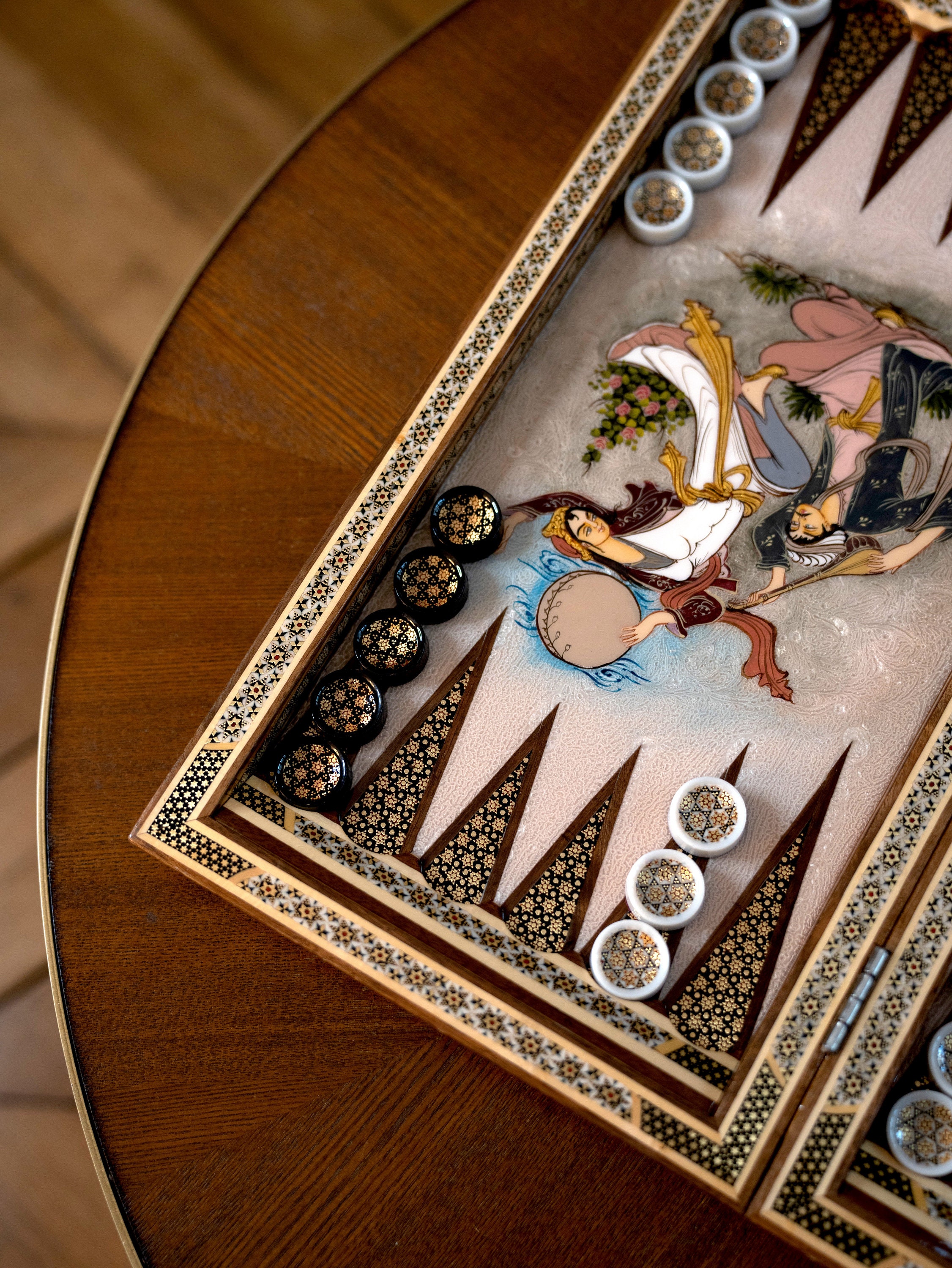 Painted Chess Set, Miniature Painted Backgammon, Bazm: A Masterpiece of ...