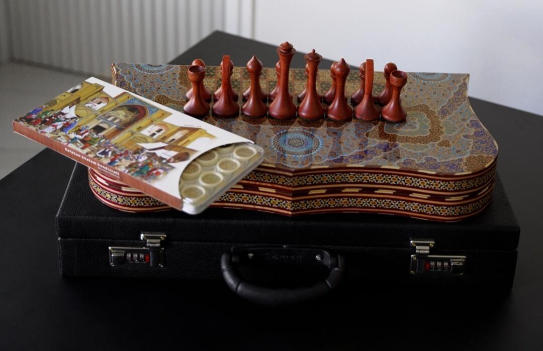 Persian Chess and Backgammon Set – Handmade Luxury Game Board ...