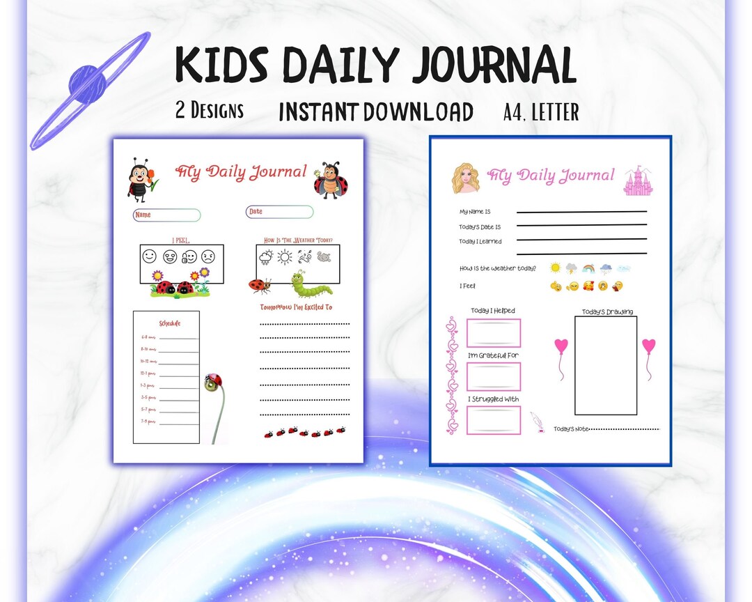 Kids Daily Journal Printable,kids Activity Drawing Page,activity for ...