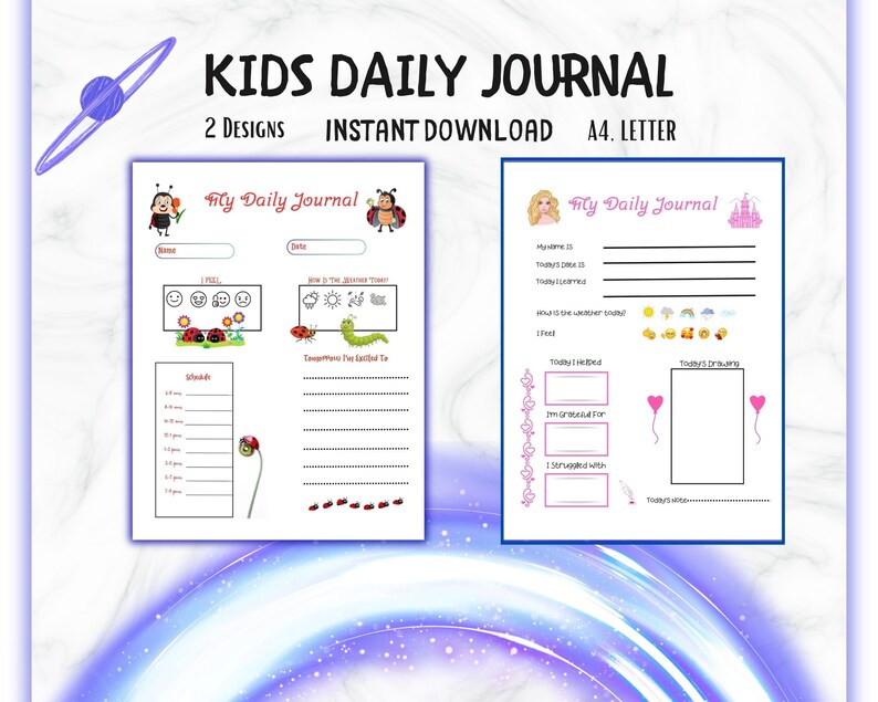 Kids Daily Journal Printable,kids Activity Drawing Page,activity for ...