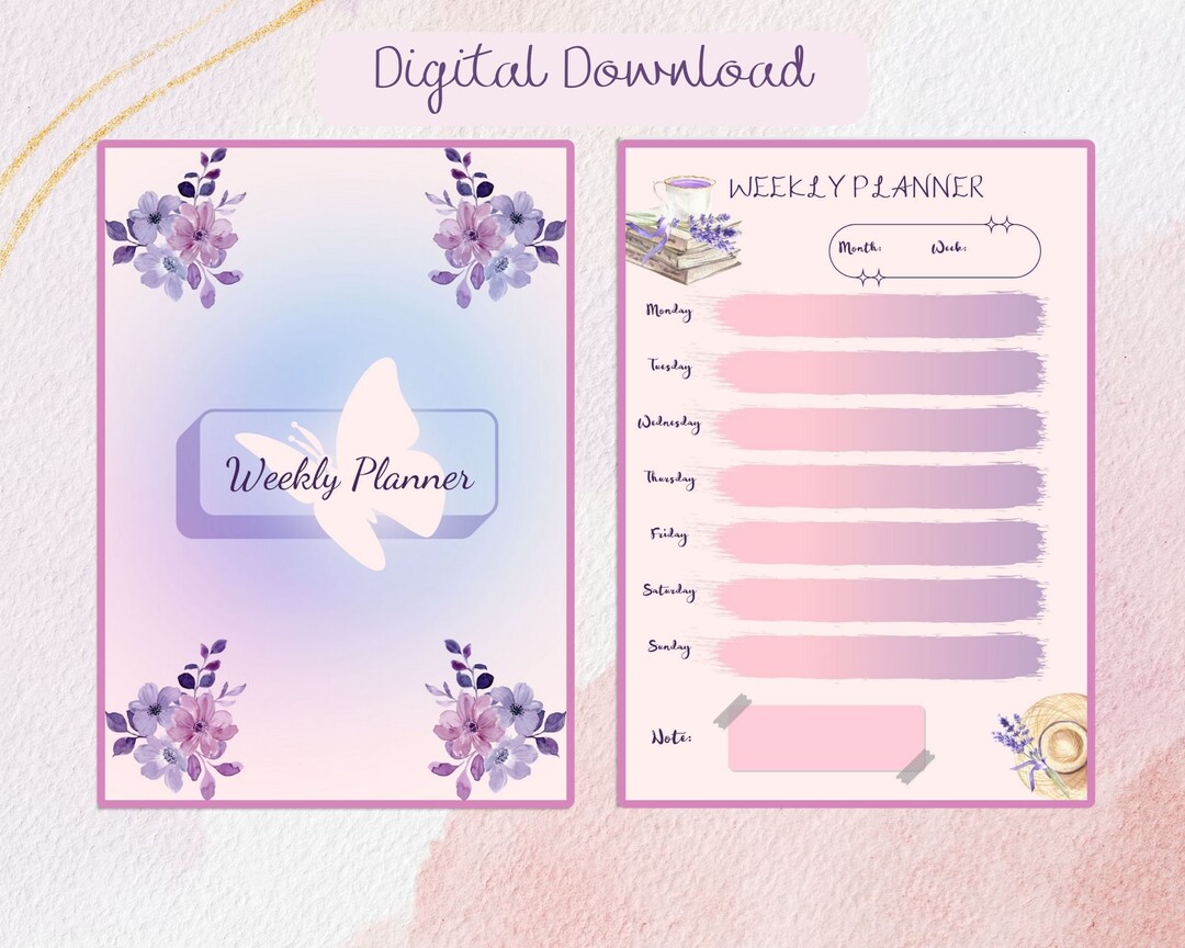 Weekly Planner Printable Planner 2024 Weekly Cute Planner Custom Weekly ...