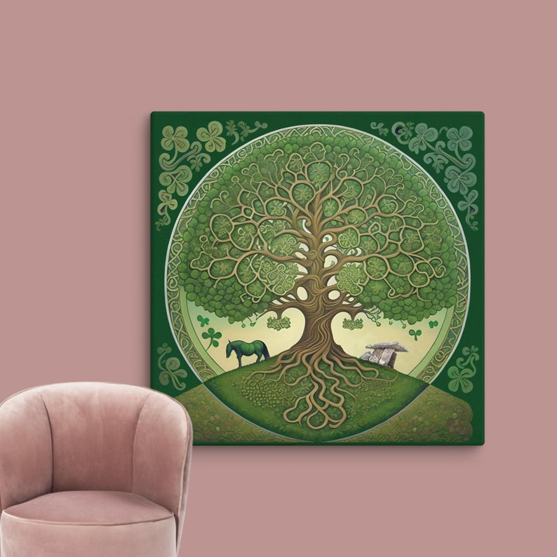 Ireland Tree of Life Celtic Art Canvas - Etsy