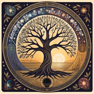 Wicca Tree of Life Art Print - Etsy