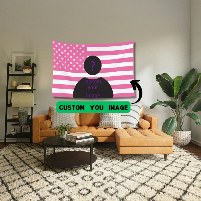 Custom Photo Pink American Flag Personalized Flag Design Your Image ...