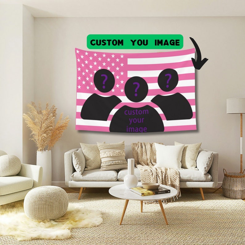 Custom Photo Pink American Flag Personalized Flag Design Your Image ...