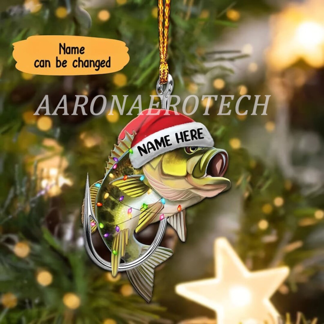 Personalized Fishing Bass Fish Christmas Ornament Custom - Etsy