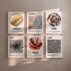 Abstract Emotions Art Bundle: 6 Unique Designs • Courage, Fear, Calm ...