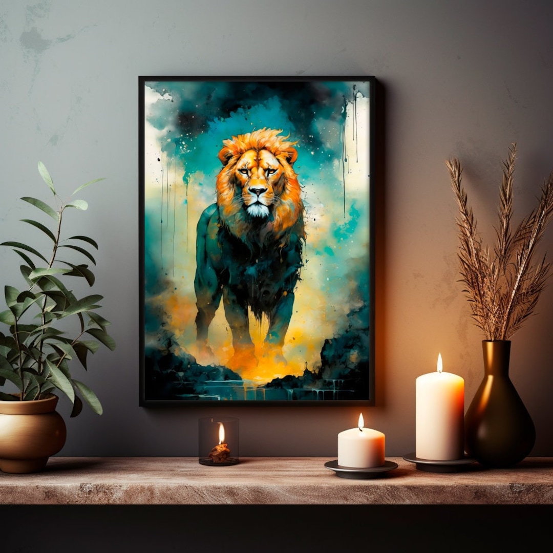 Majestic Lion Poster: Eye-catching Leo Zodiac Wall Art - Astrology ...