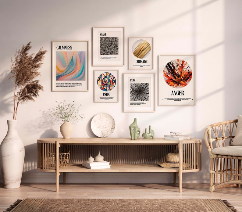 Abstract Emotions Art Bundle: 6 Unique Designs Courage, Fear, Calm ...