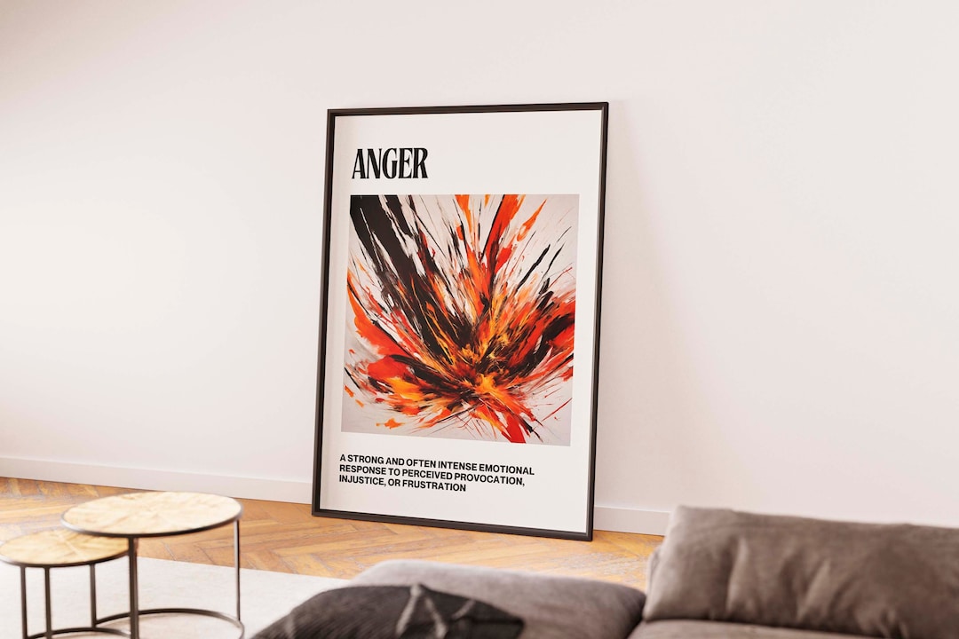 Anger Poster • Emotions Abstract Wall Art Series • Perfect for ...