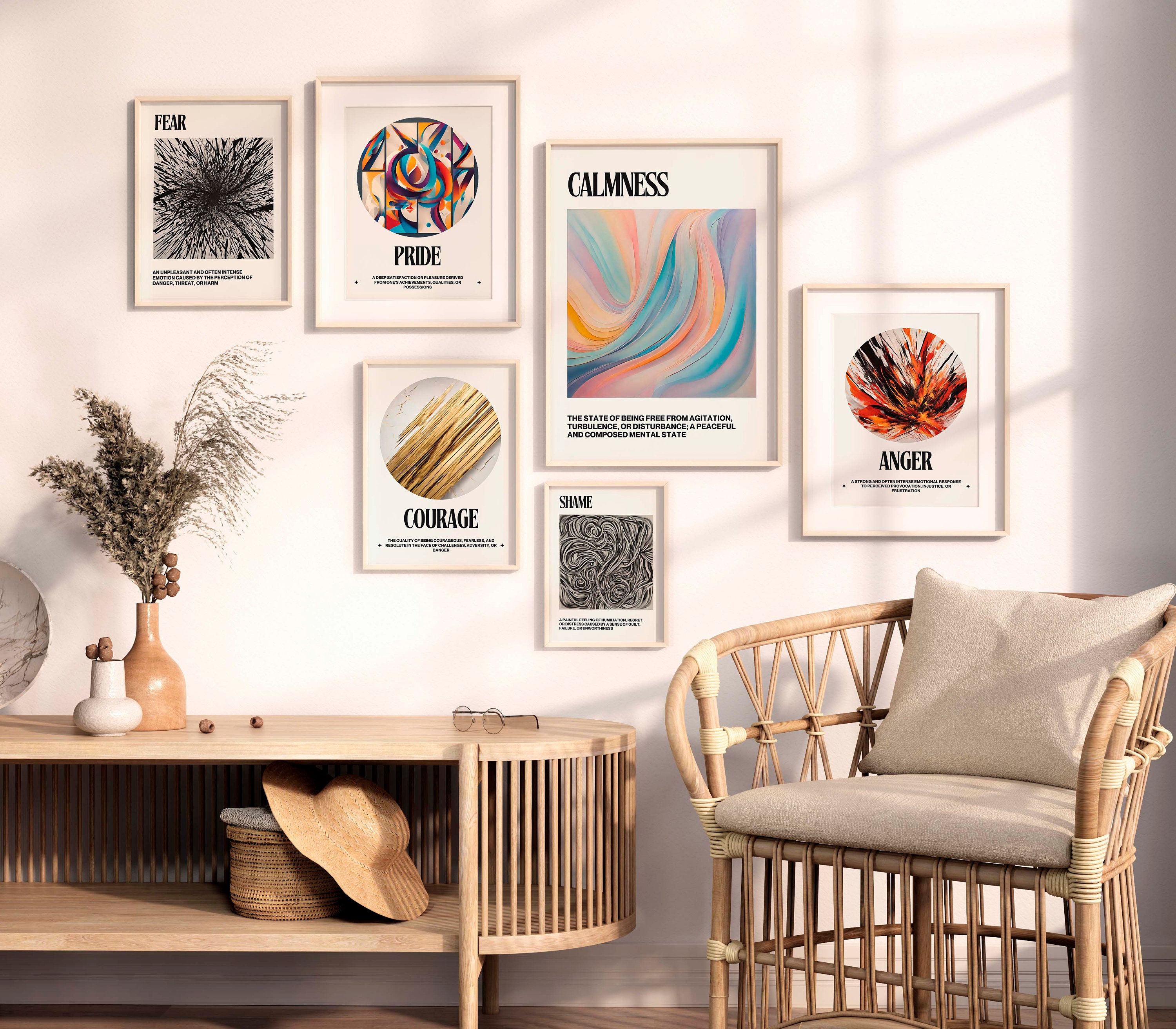 Abstract Emotions Art Bundle: 6 Unique Designs • Courage, Fear, Calm ...