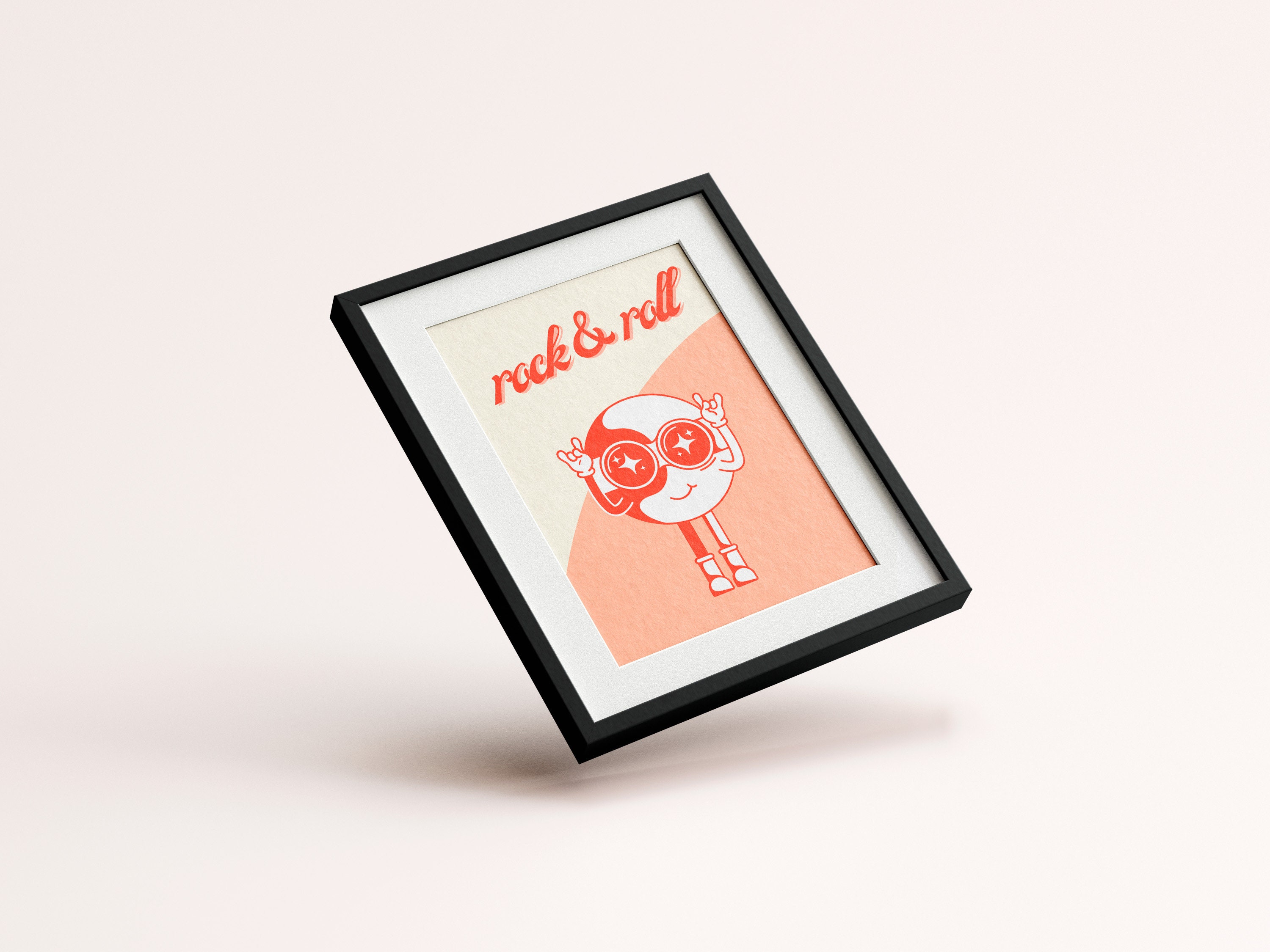 Smiley Face Retro Poster • Funky Wall Art With Rock and Roll Vibes ...