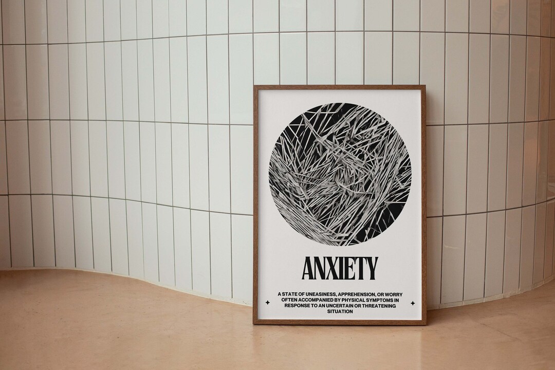 Anxiety Digital Poster • Abstract Emotion Art for Psychology Spaces ...