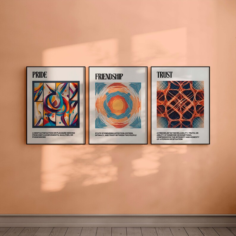 Emotions of Connection Trio Art Prints • Pride, Friendship, Trust ...