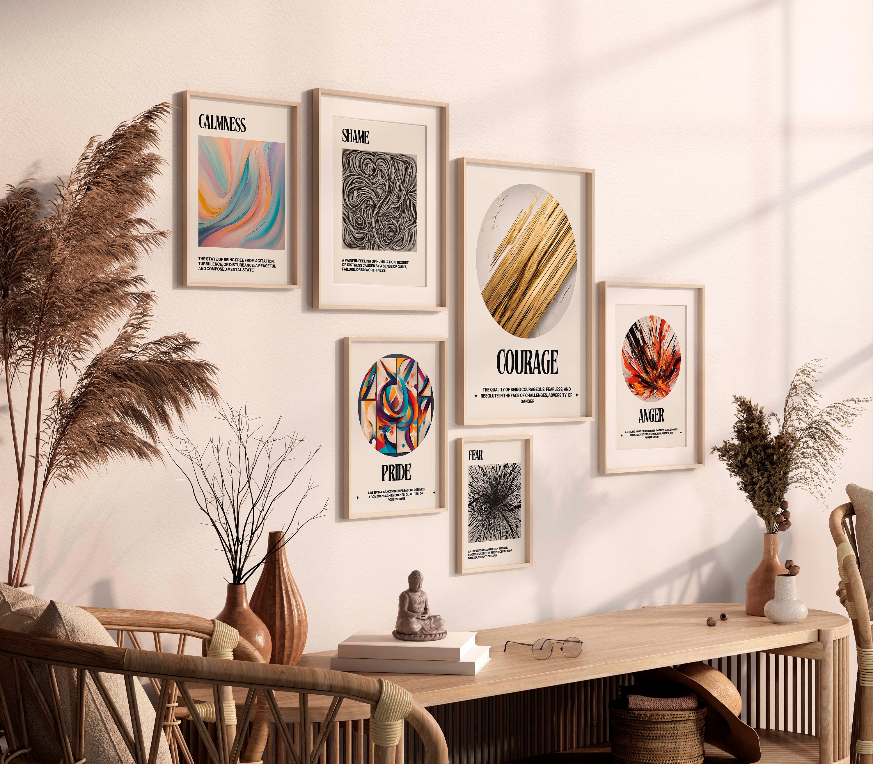 Abstract Emotions Art Bundle: 6 Unique Designs • Courage, Fear, Calm ...