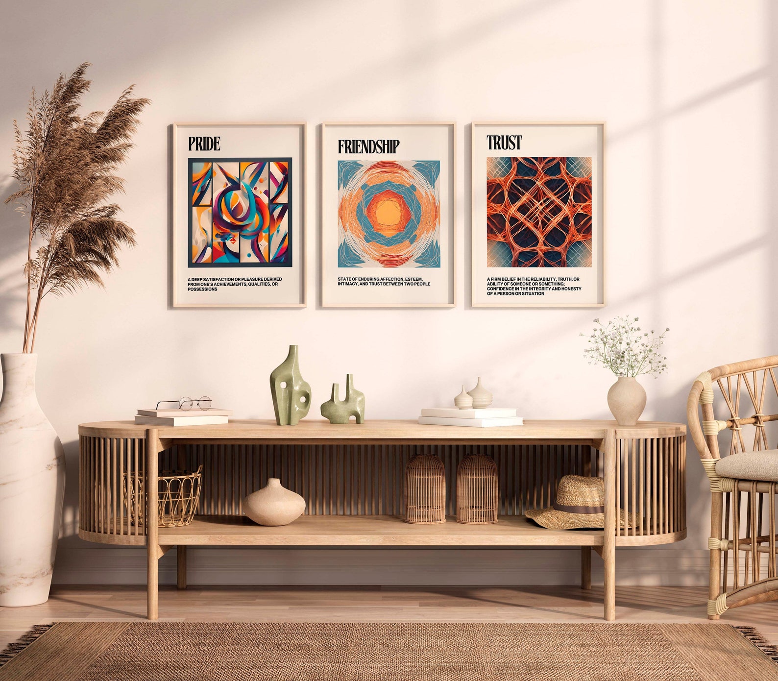 Emotions of Connection Trio Art Prints • Pride, Friendship, Trust ...