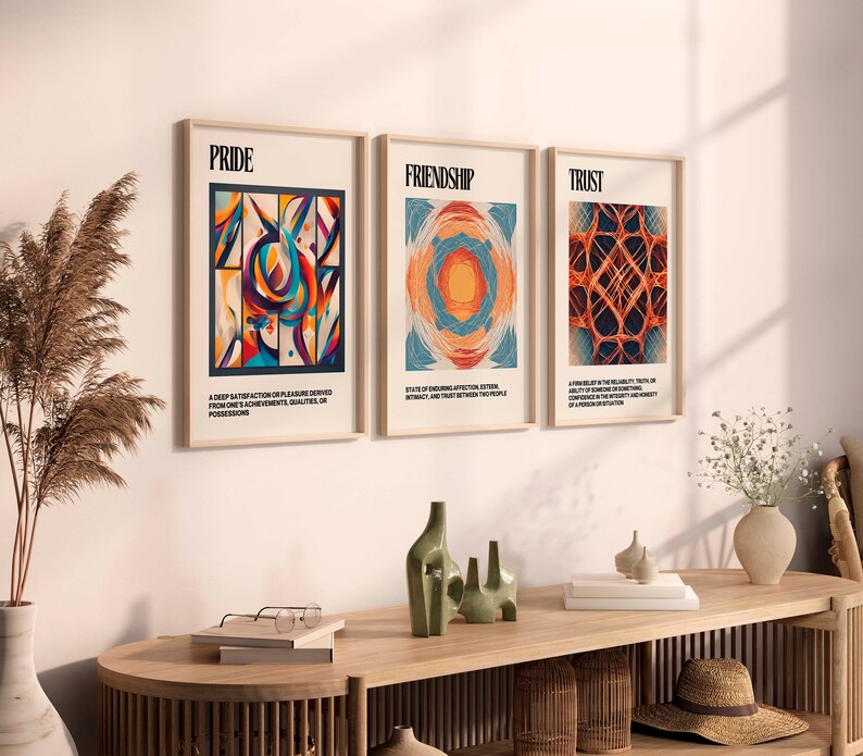 Emotions of Connection Trio Art Prints • Pride, Friendship, Trust ...