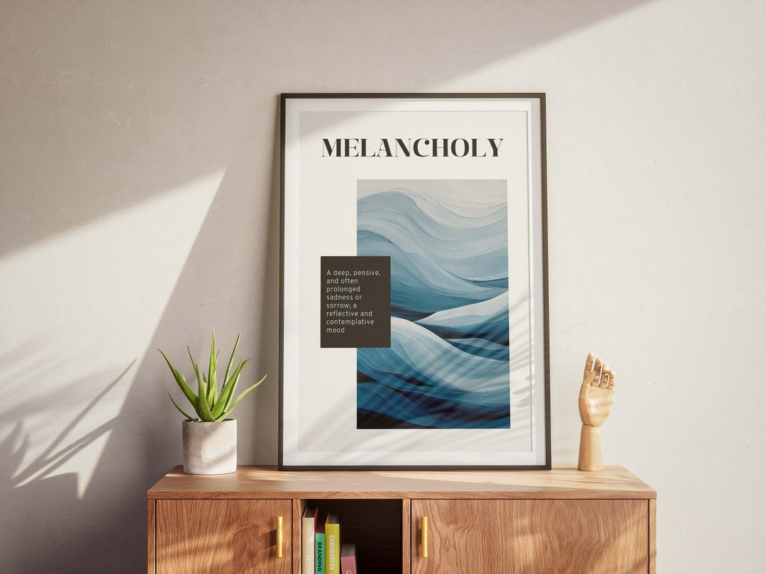 Modern Melancholy Poster • Emotional Therapy Art for Office or ...
