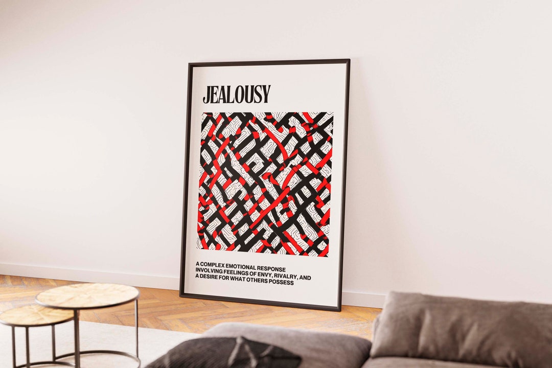 Explore Jealousy: Abstract Emotion Poster • Emotions Wall Art Series ...