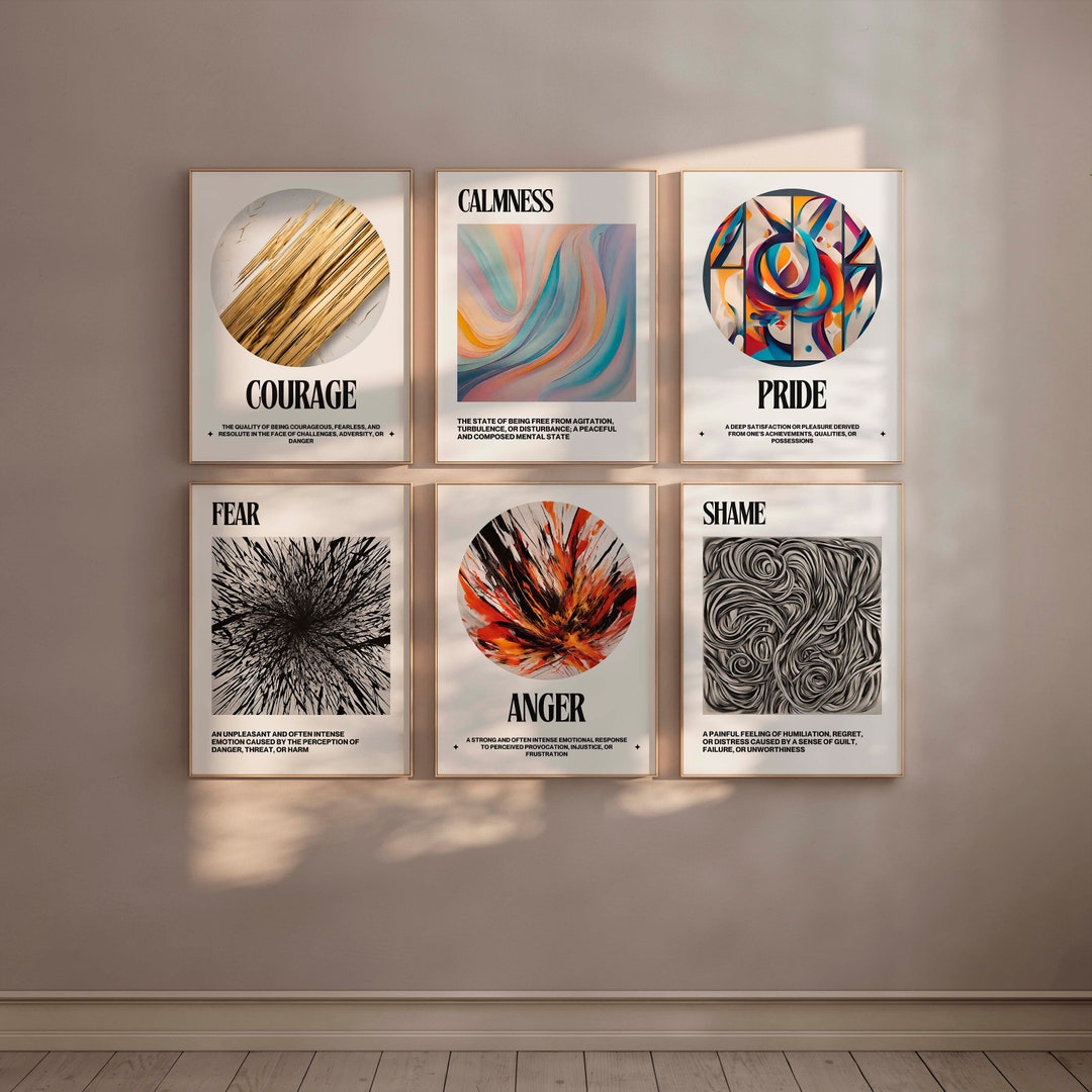 Abstract Emotions Art Bundle: 6 Unique Designs • Courage, Fear, Calm ...