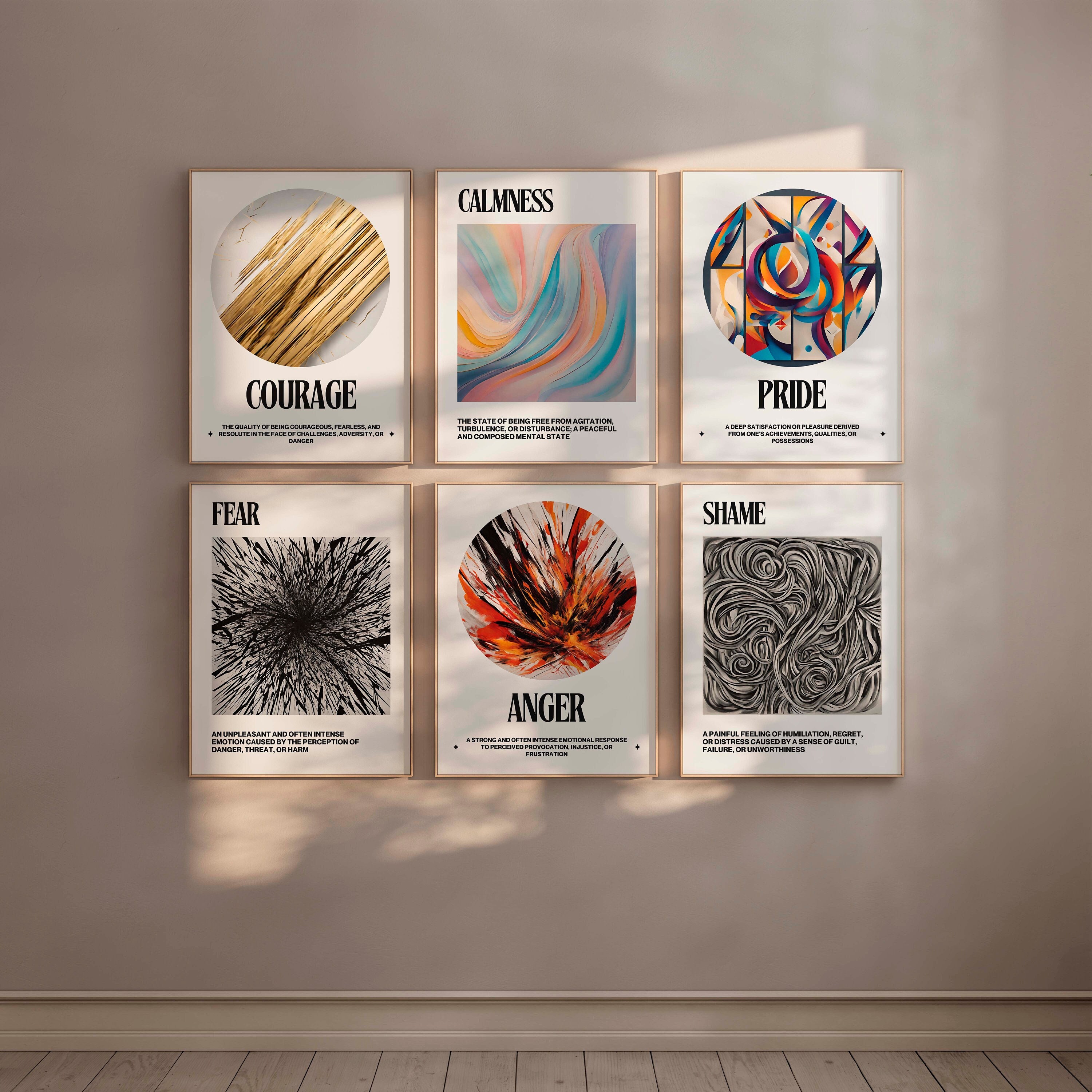 Abstract Emotions Art Bundle: 6 Unique Designs • Courage, Fear, Calm ...