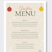 Restaurant Menu Template, Menu Portrait Mode, Customizable Canva Menu ...
