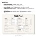 Restaurant Menu Landscape One Page, Fully Customizable Canva Template ...