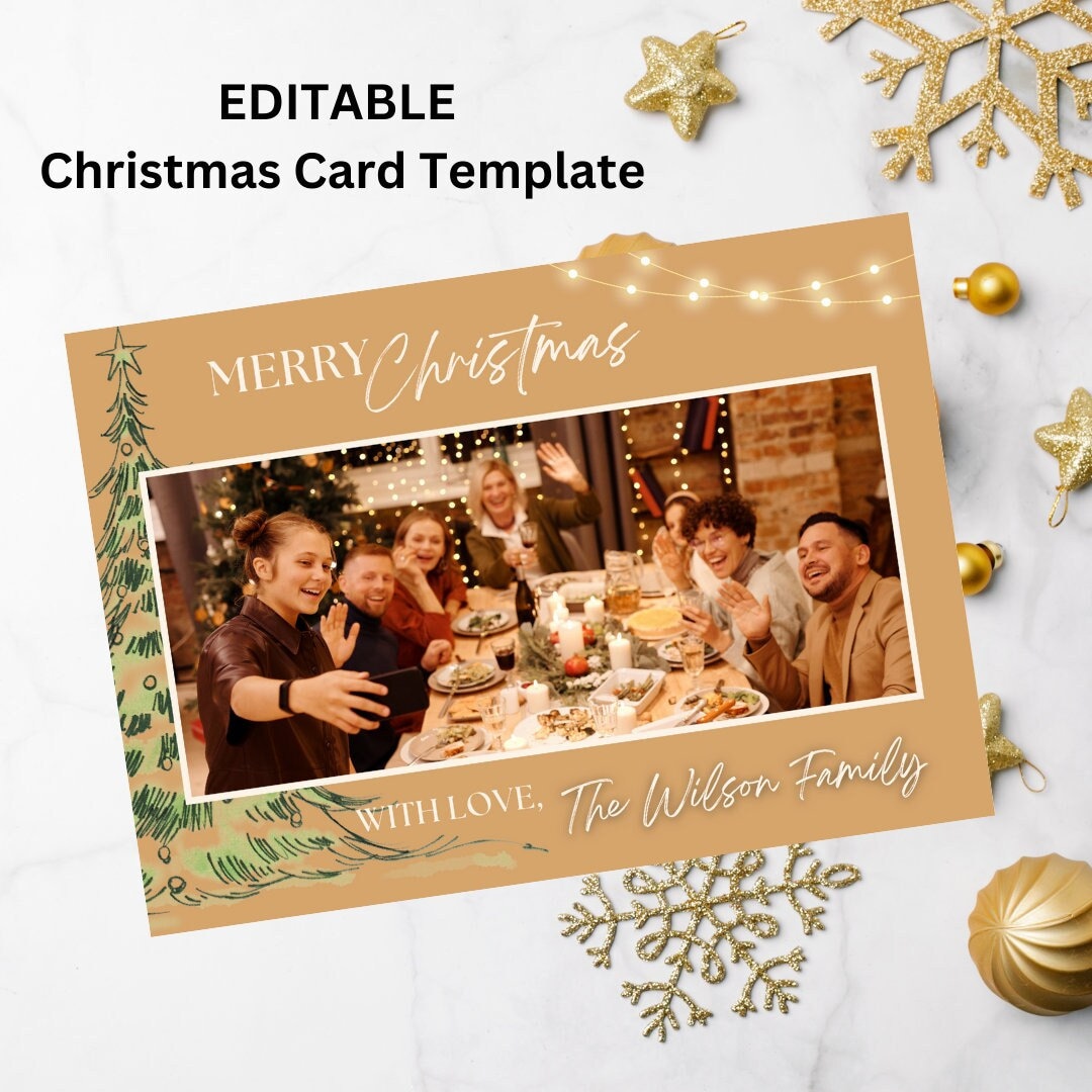 EDITABLE Christmas Card Template - Etsy