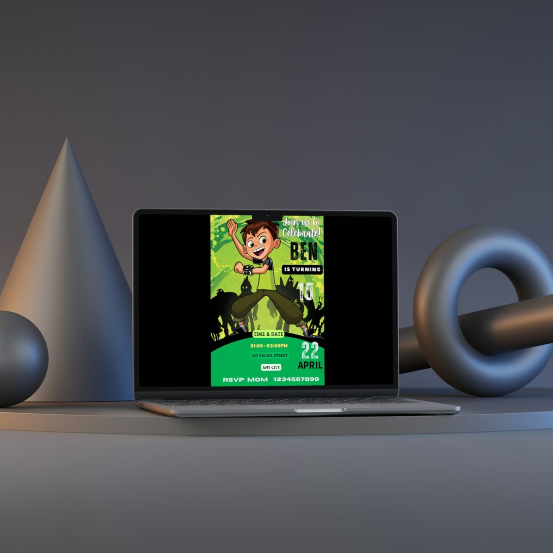 Editable Ben Ten Invitation | Editable Ben 10 Invitation | Superhero ...