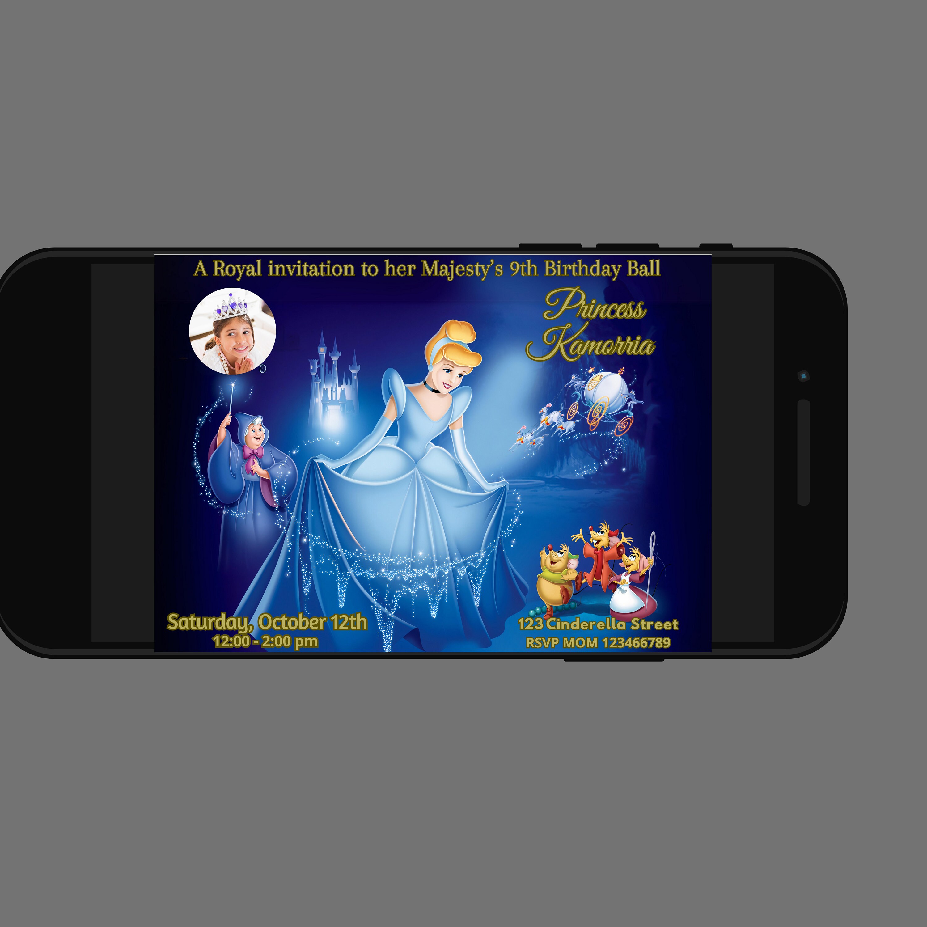 Editable Princess Ball Invitation Princess Party Invite Cinderella ...