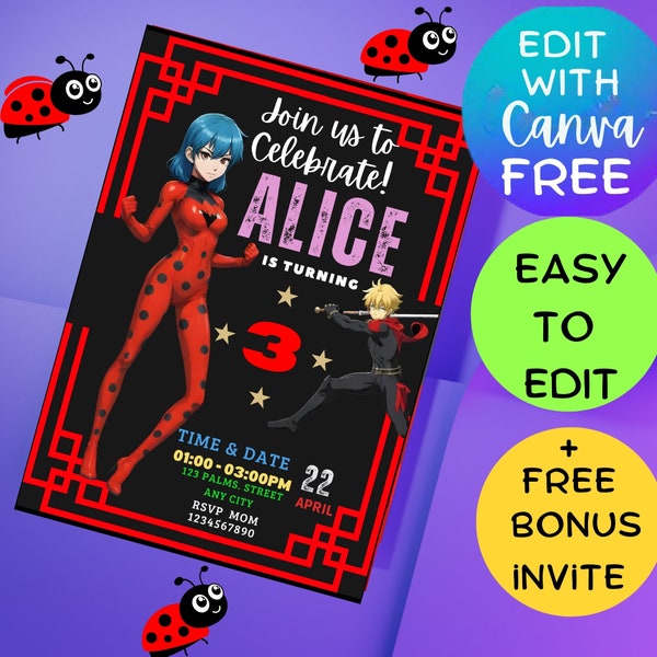 Ladybug Invitations - Etsy