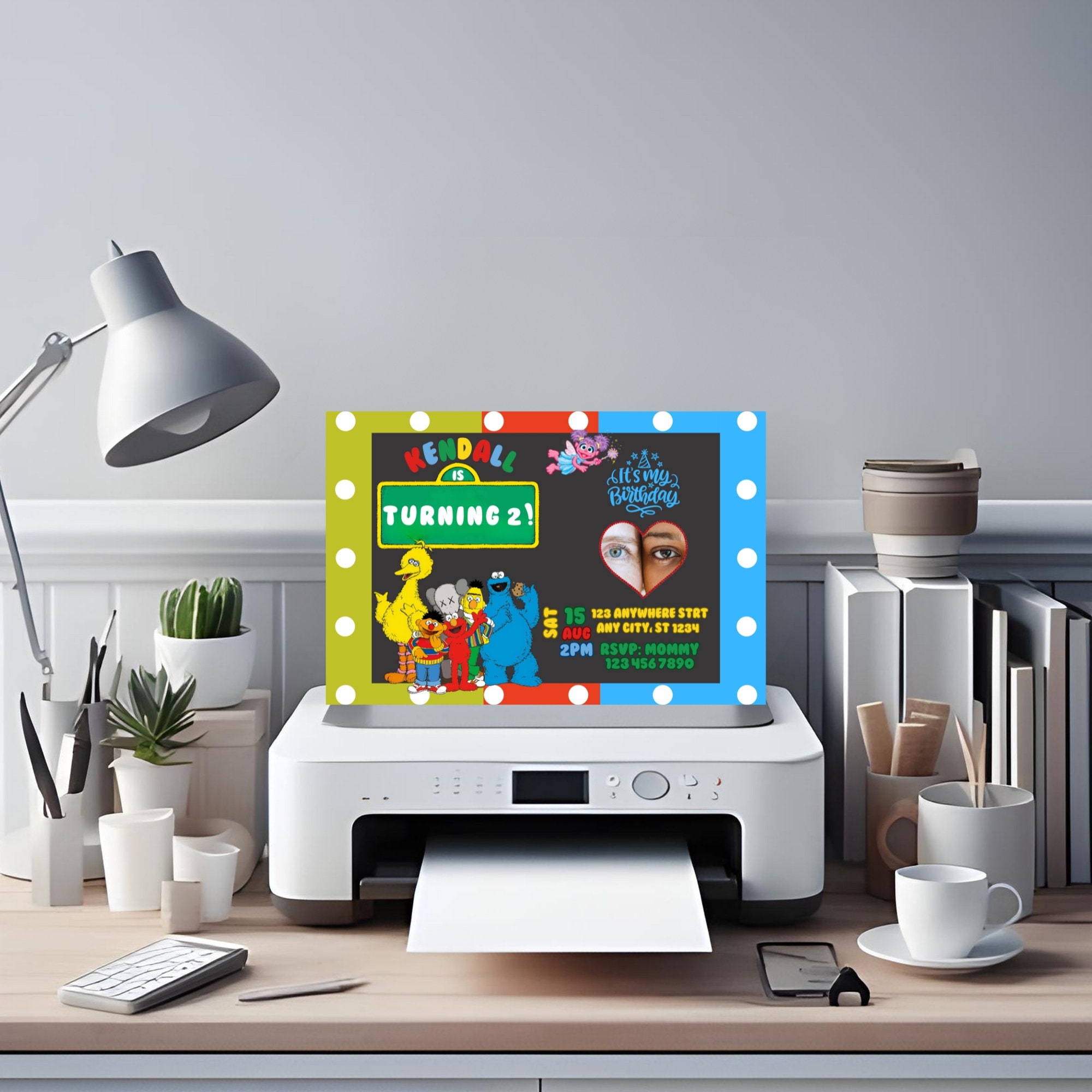 Editable Kaws Sesame Street Invitation, Kaws Birthday Invitations ...