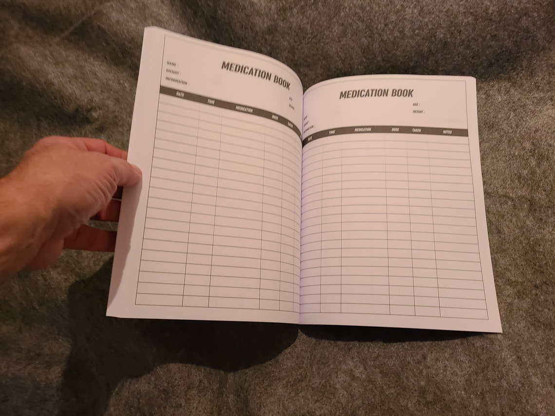 Medication Log Book - Etsy