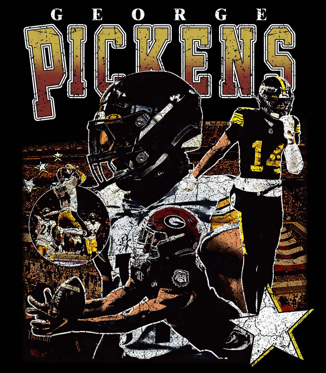 George Pickens Shirt Png, Shirt Design, Classic 90s Graphic Tee - Etsy