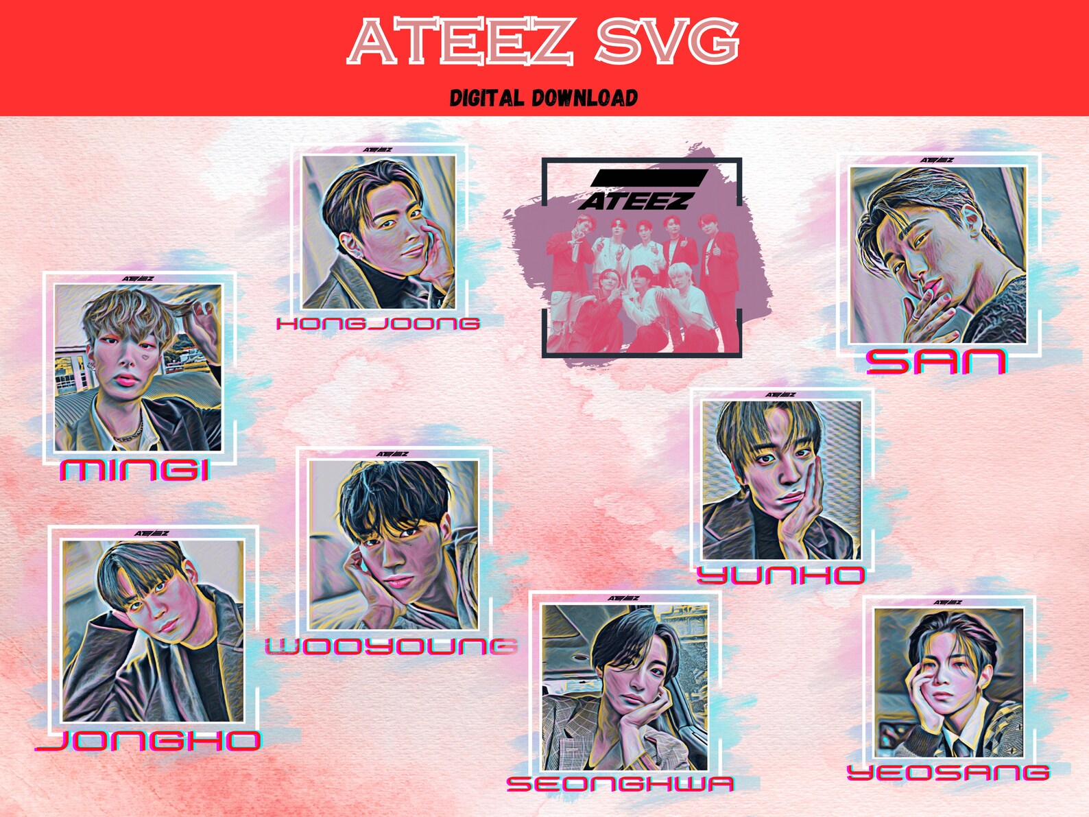ATEEZ SVG Fanmade Bundle - Instant Download + G-drive Link - Etsy