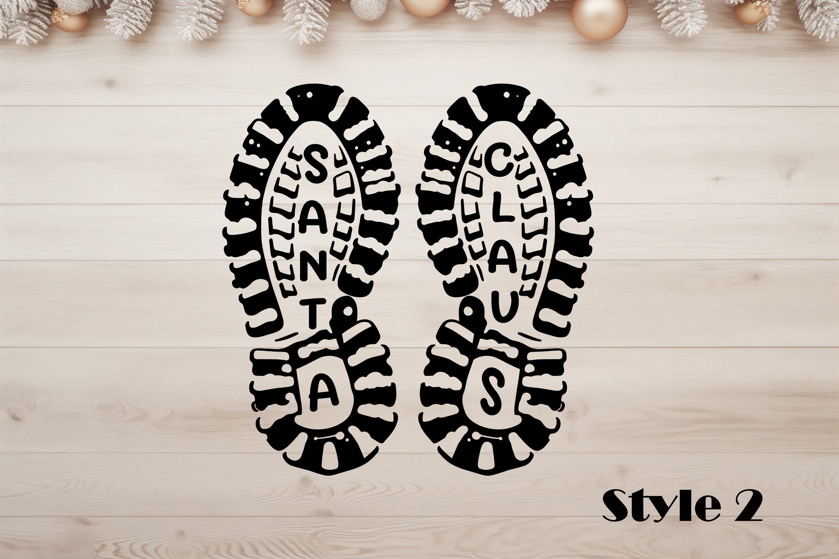 Santa Footprint Svg, Santa Boot Print Svg, Christmas Stencil, Funny ...