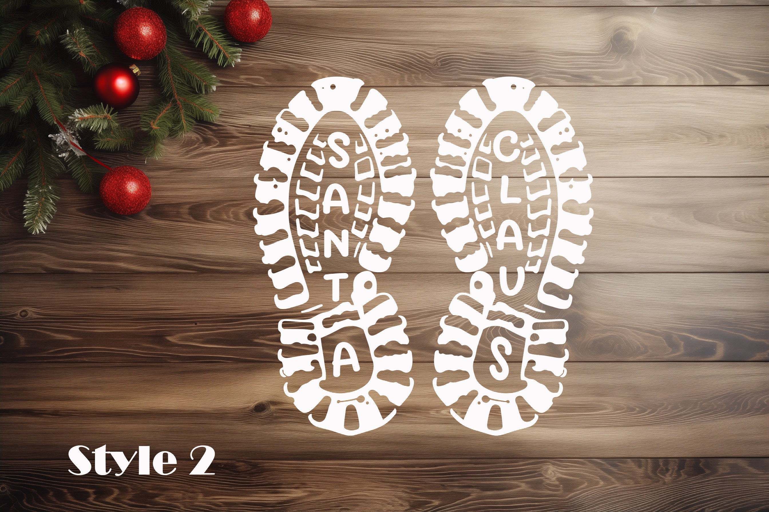 Santa Footprint Svg, Santa Boot Print Svg, Christmas Stencil, Funny ...