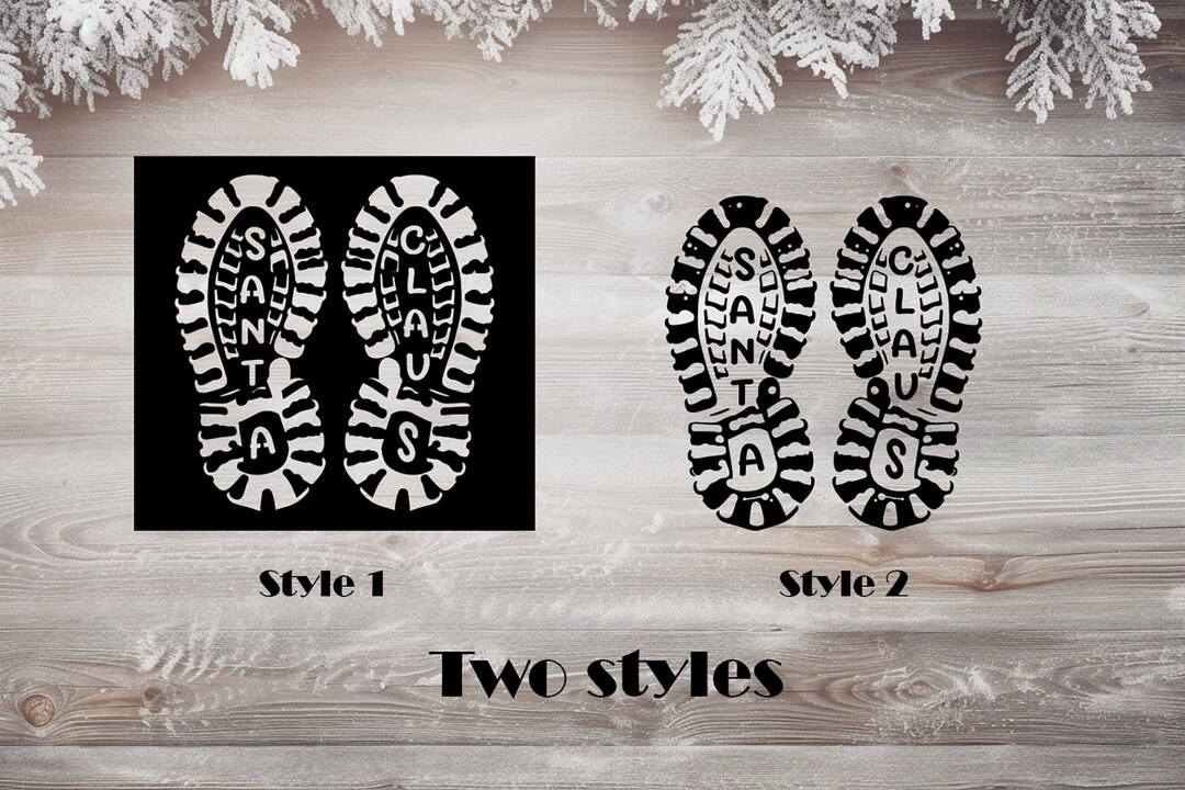 Santa Footprint Svg, Santa Boot Print Svg, Christmas Stencil, Funny ...