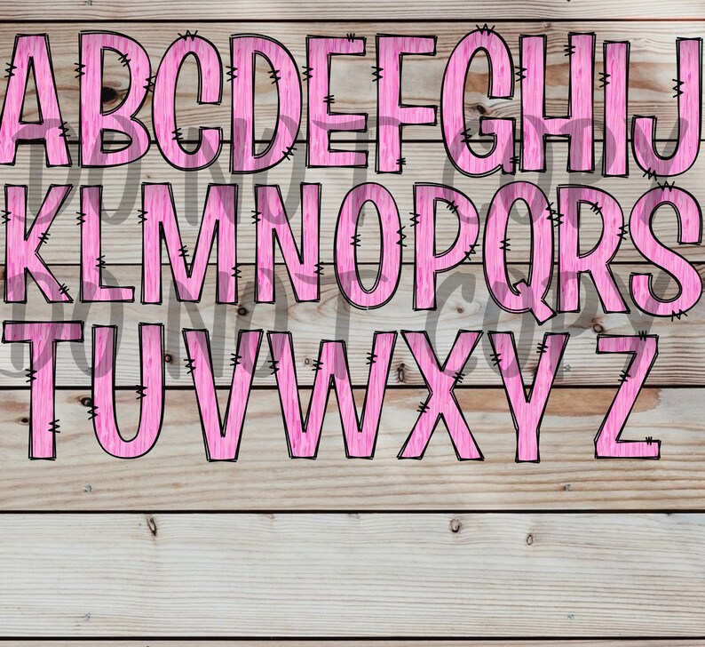 Barbie Pink Brush Stroke Alpha Doodle Font: Playfully Chic Typography ...