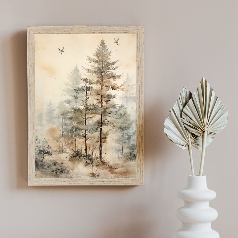 Rustic and Scots Pine Tree | Wall Art | Digital Download | W012 - Etsy