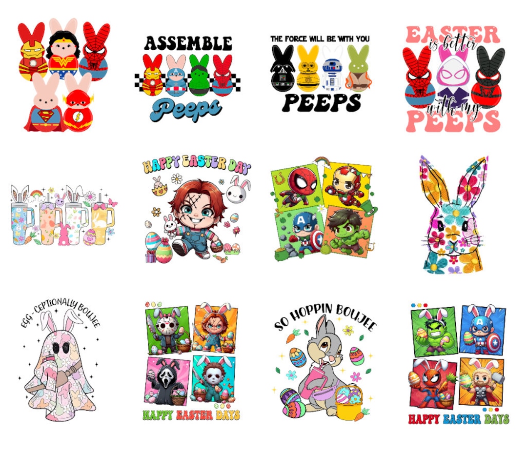 Superhero Easter Png Bundle, Cartoon Easter Character PNG File, Easter ...
