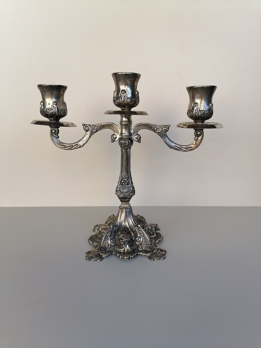 3 Arm Candle Holder Vintage - Gothic Candle Holder - Candelabra - 3 Arm ...