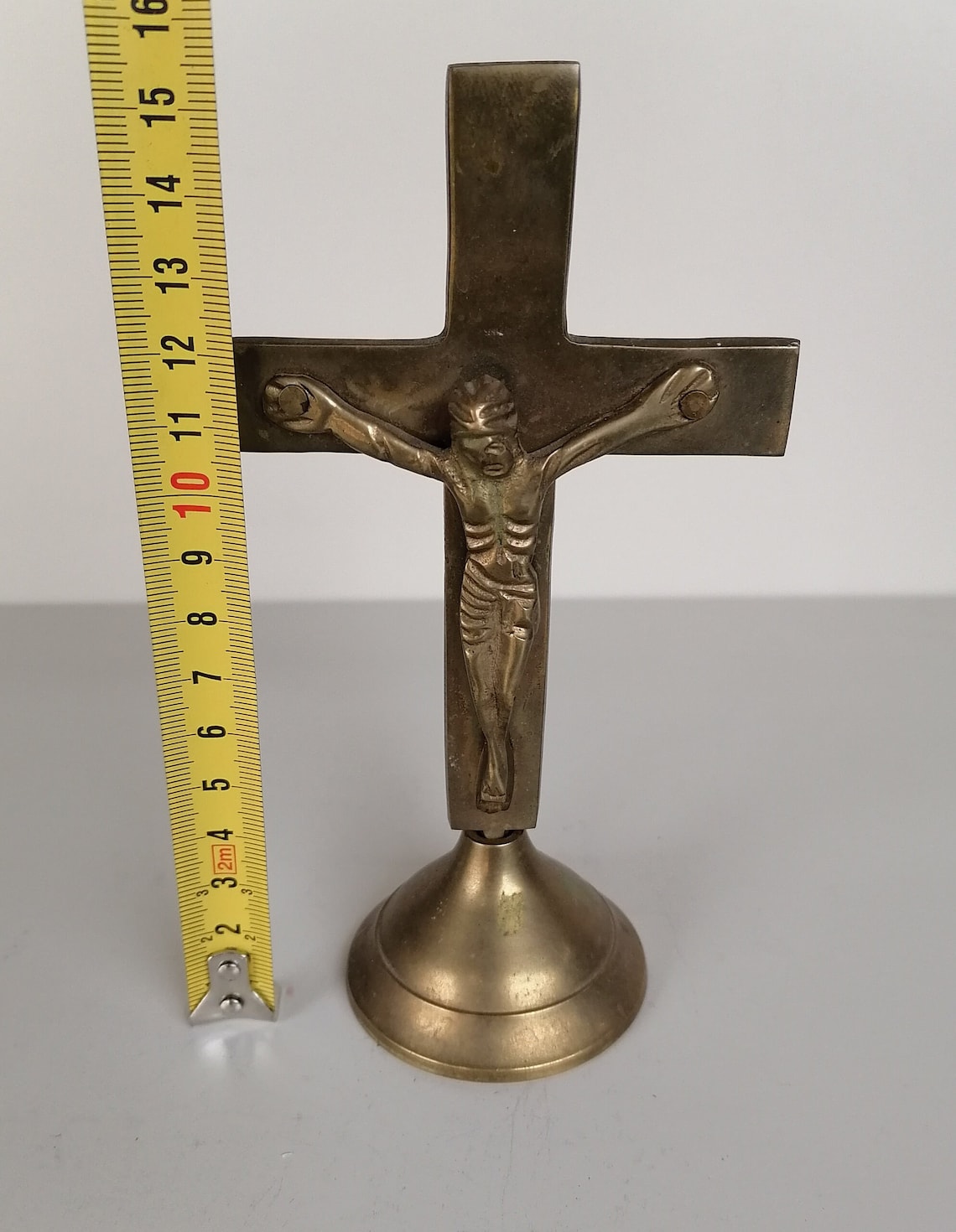 Vintage Brass Cross Crucifixion Cross Brass Table Cross Altar Brass ...