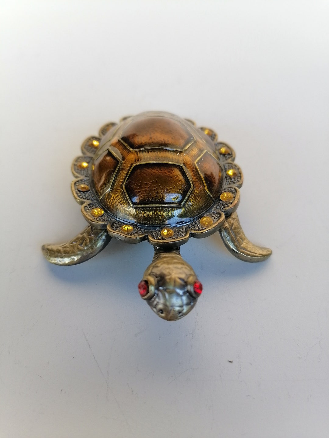 Vintage Brass Sea Turtle Animal Desktop Art , Brass Turtle Figurine ...