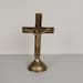 Vintage Brass Cross Crucifixion Cross Brass Table Cross Altar Brass ...